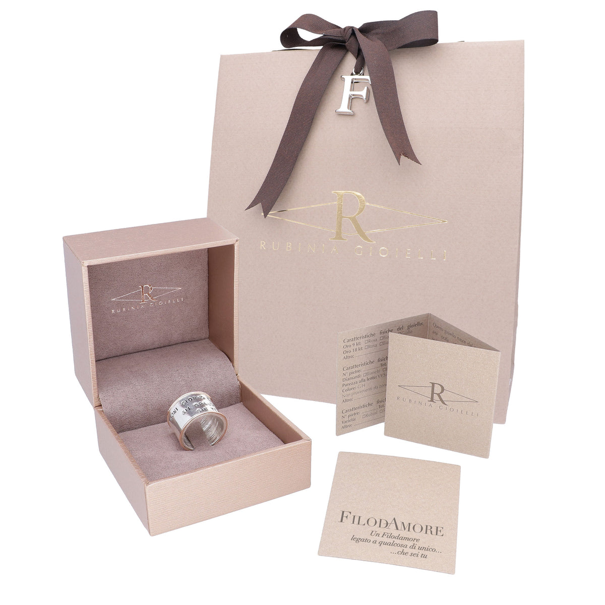 Band ring in 925 Silver and 9kt Rose Gold – Rubinia